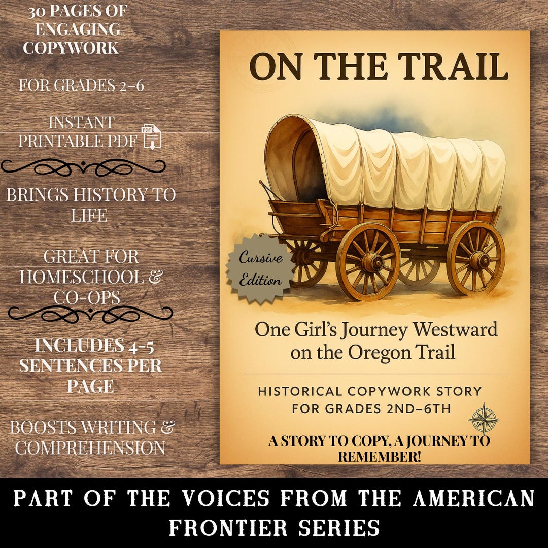 Wagon Train Cursive Copywork: A Pioneer Girl’s Journey Across America ...