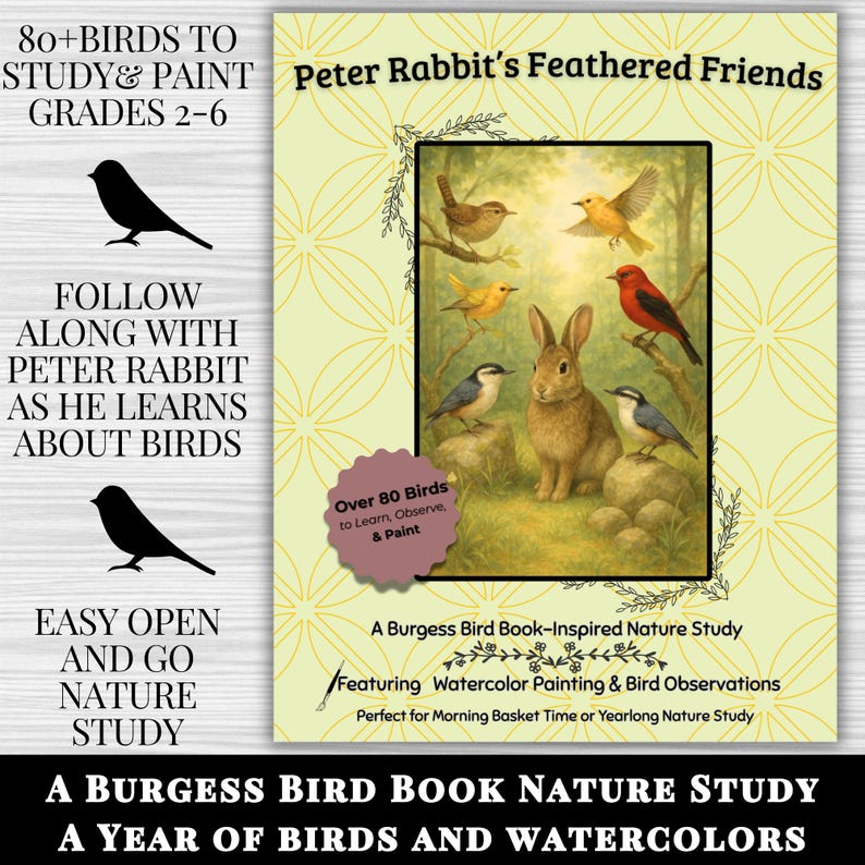 Burgess Bird Book Nature Study Bundle | Yearlong Homeschool Workbook ...
