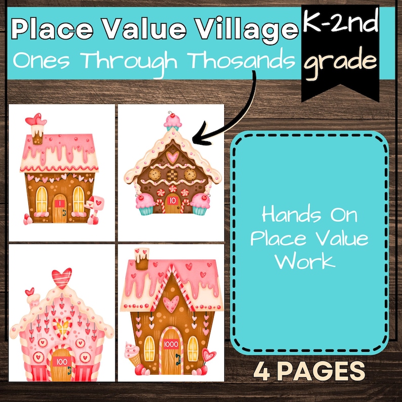 Printable Place Value Village Math Center: Hands-on Learning (K-2 ...