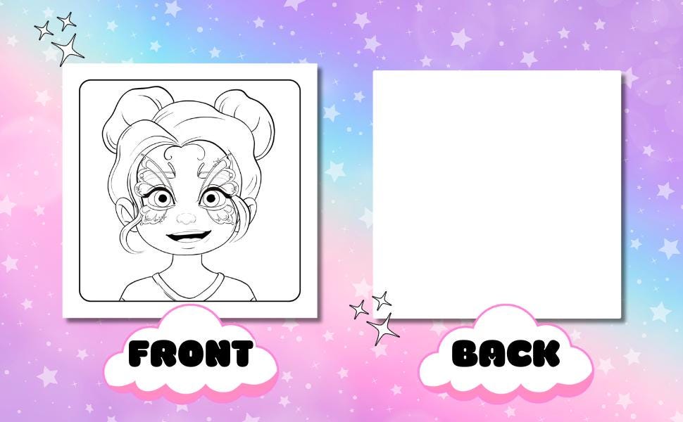 Printable Face Paint Colouring Pages - Popular Designs 5 Pack - Instant ...