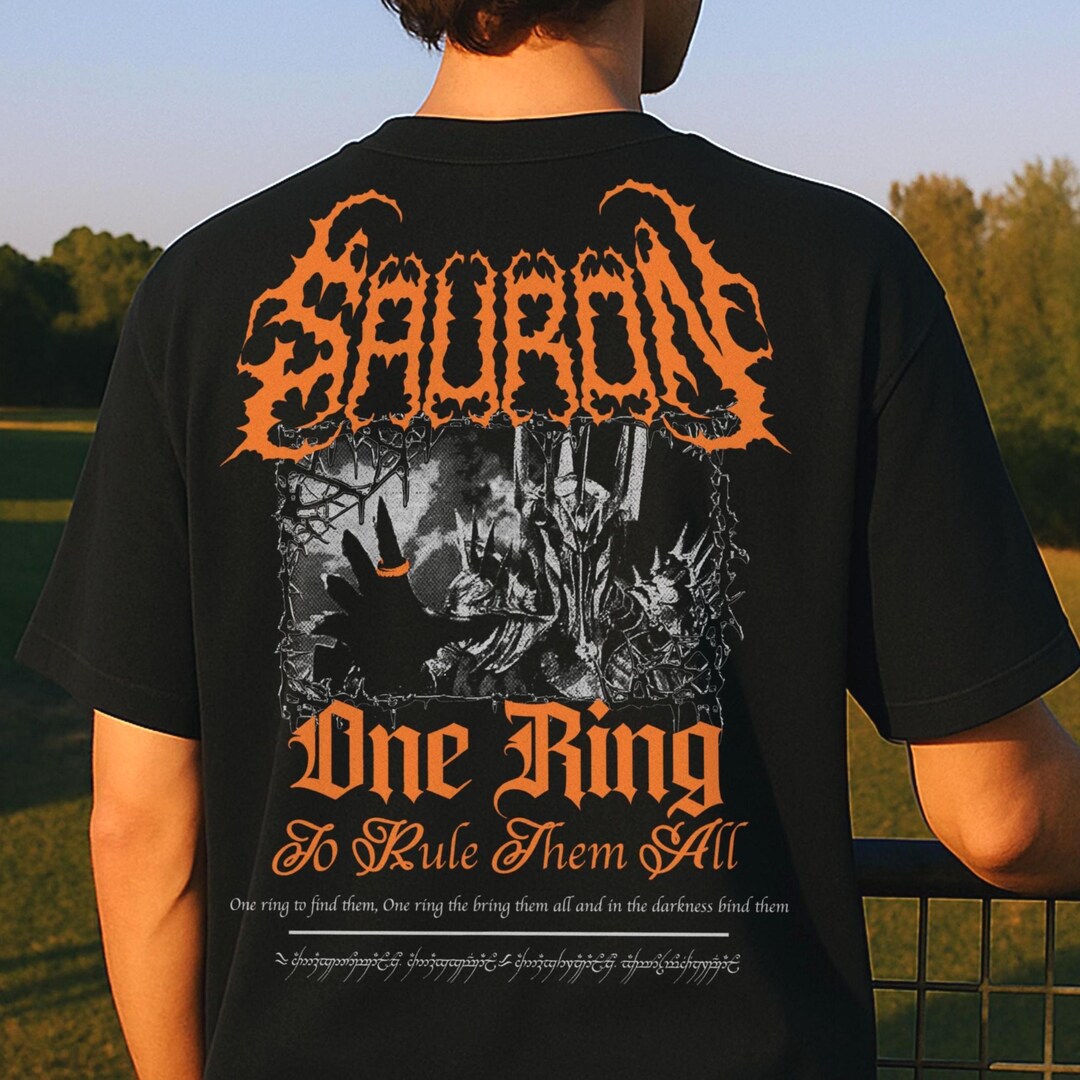 Sauron Lotr T‑shirt – Lord of the Rings Vintage Bootleg Tee, Middle ...