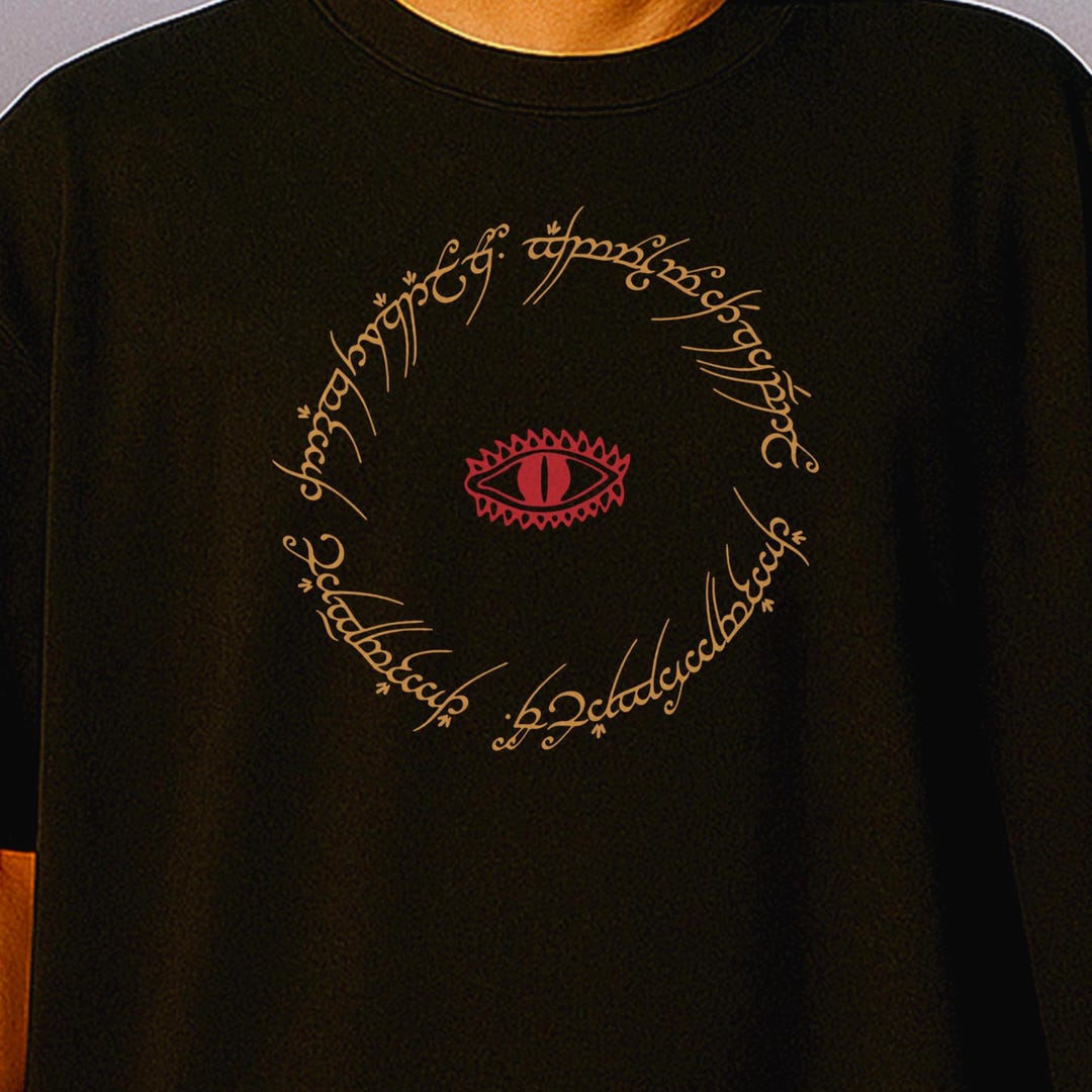 Lord of the Rings Shirt Eye of Sauron Tee One Ring Text LOTR Tshirt ...
