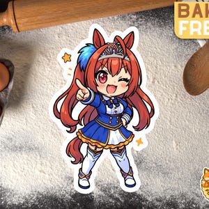 Daiwa Scarlet Chibi Sticker – Uma Musume Derby Anime Girl (3") - Etsy
