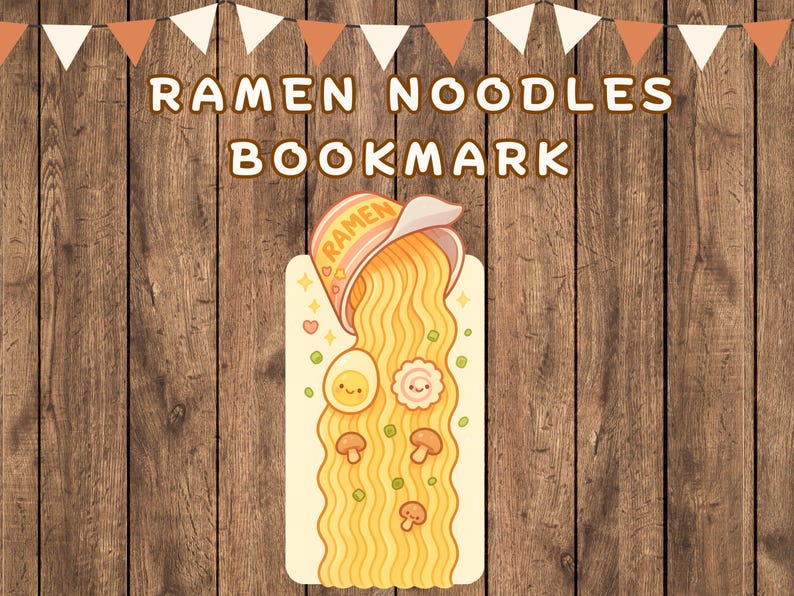 Kawaii Ramen Noodle Bookmark – Cute Instant Noodles With Egg ...