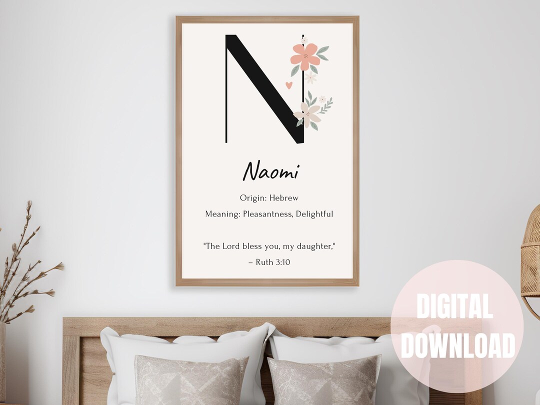 Christian Name Wall Art – “naomi” Bible Verse Print | Custom Scripture ...