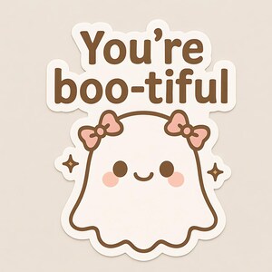 You're Boo-tiful - Mini Sticker – Kawaii Thank You Packaging Sticker ...