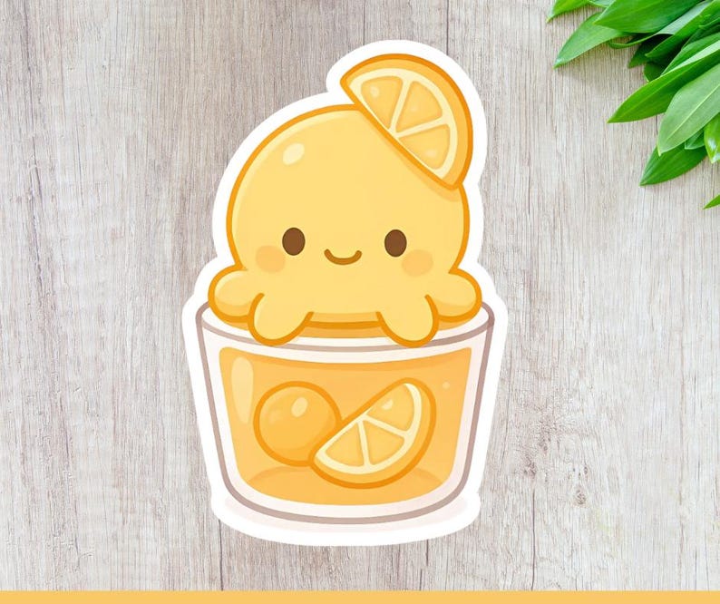 Kawaii Jello Squid Sticker Sheet | Cute Dessert Squid Characters in ...