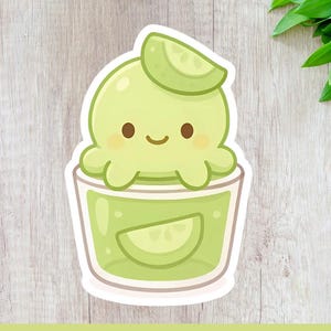 Kawaii Jello Squid Sticker Sheet | Cute Dessert Squid Characters in ...