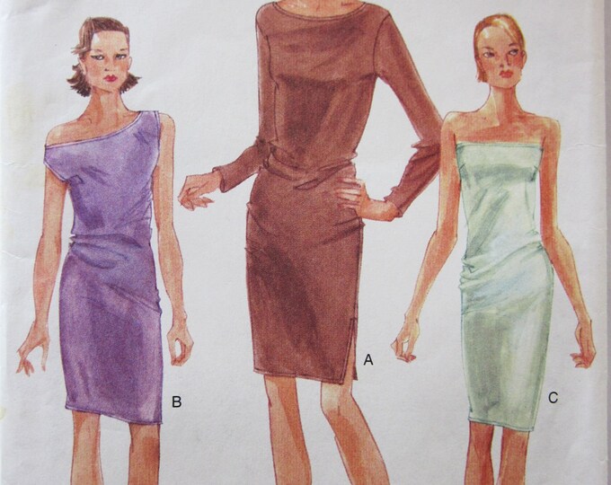 Vogue 9659 Dress Sleeveless, Strapless or Long Sleeve Sheath Size 12 14 ...