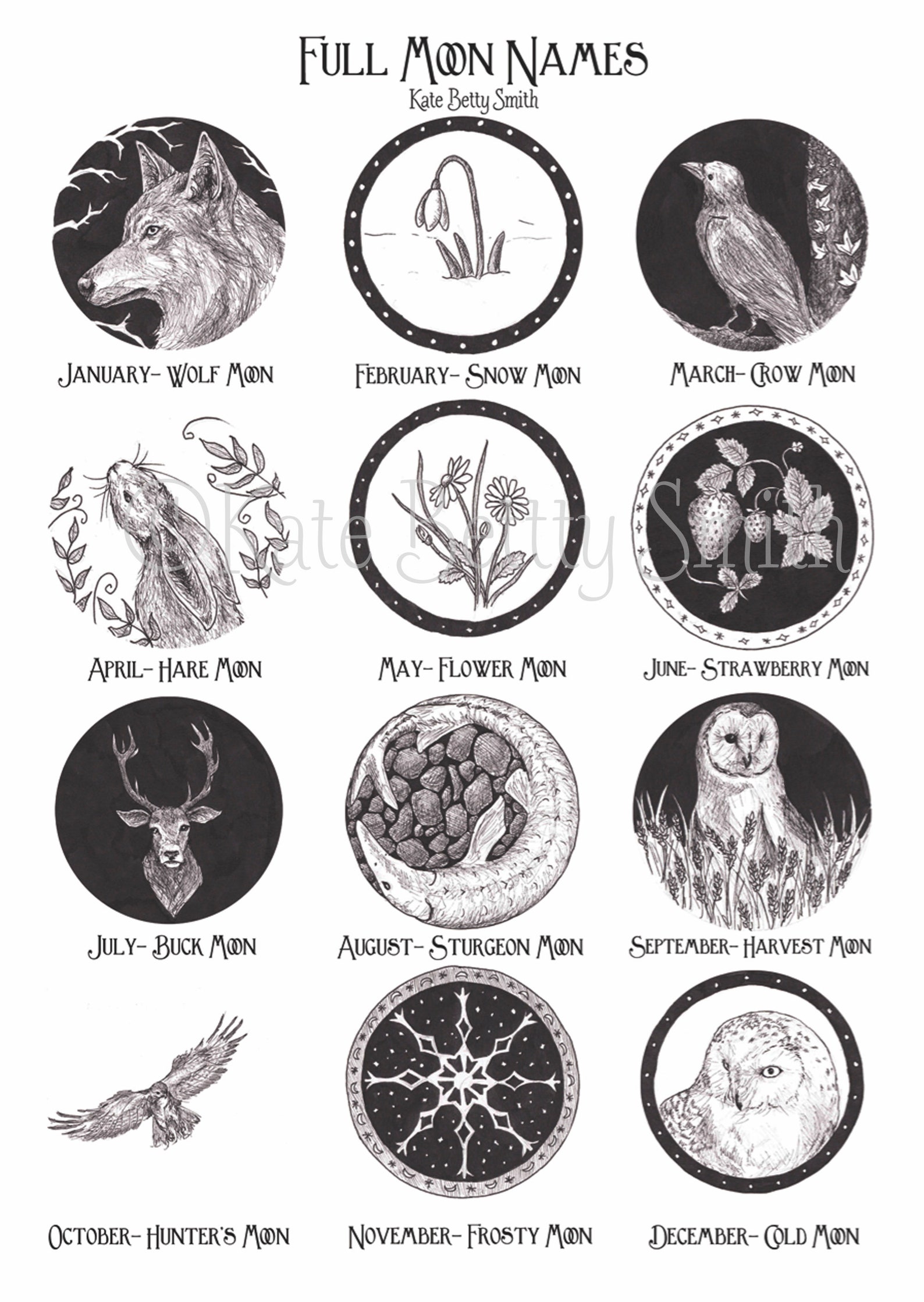 Traditional Full Moon Names A5 Art Print Etsy traditional-full-moon-names-a5-art-print-etsy