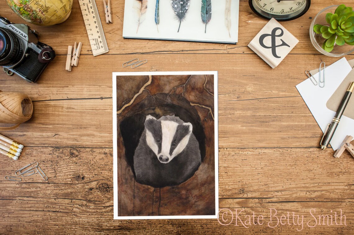 Old Brock Greeting Card - Etsy UK