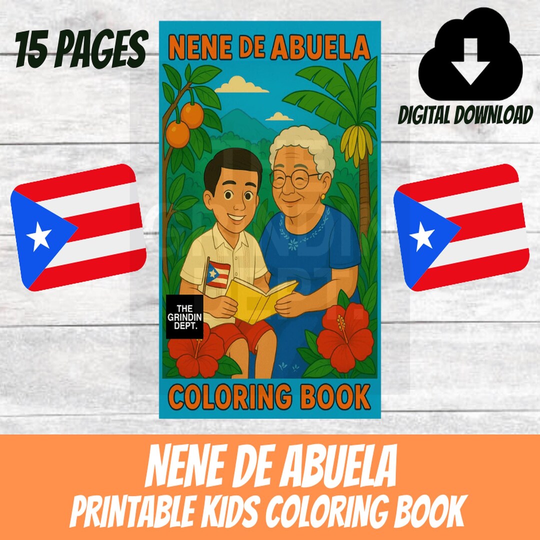 Puerto Rico Coloring Pages for Kids NENE DE ABUELA - Etsy