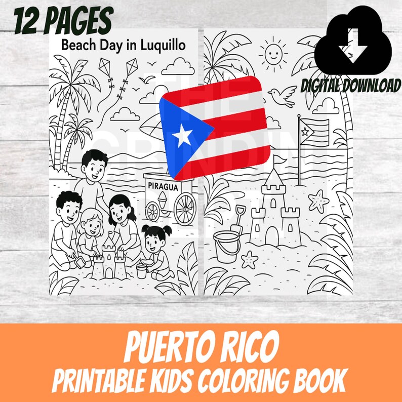 Puerto Rico Printable Coloring Book for Kids - Etsy