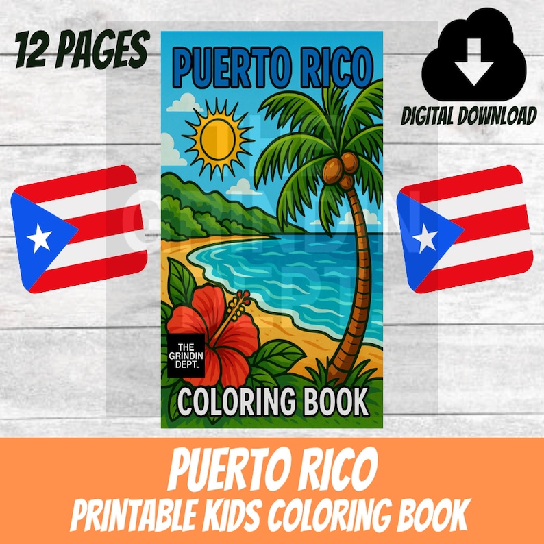 Puerto Rico Printable Coloring Book for Kids - Etsy