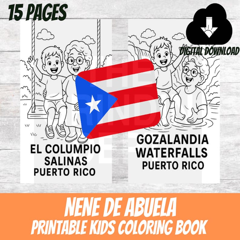 Puerto Rico Coloring Pages for Kids NENE DE ABUELA - Etsy