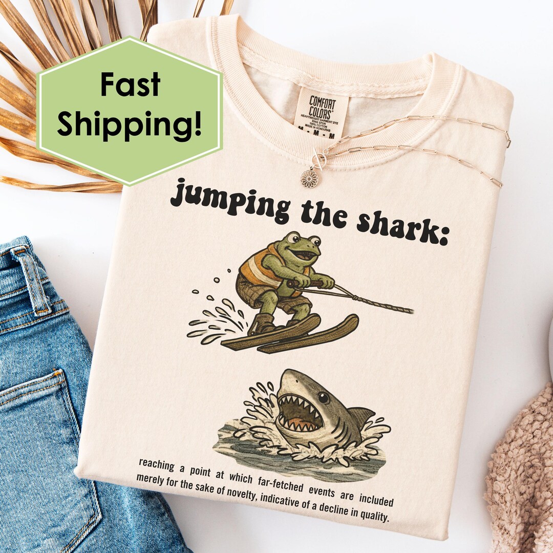 Jumping the Shark Frog Shirt, Frog Lover Gift, Funny Frog Shirt ...