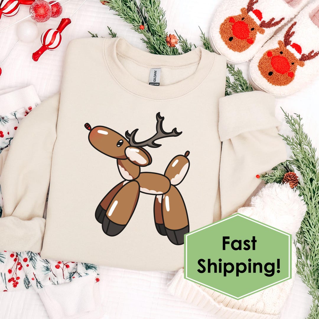 Rudolph the Rednosed Reindeer Balloon Dog Christmas Shirt, Comfort ...