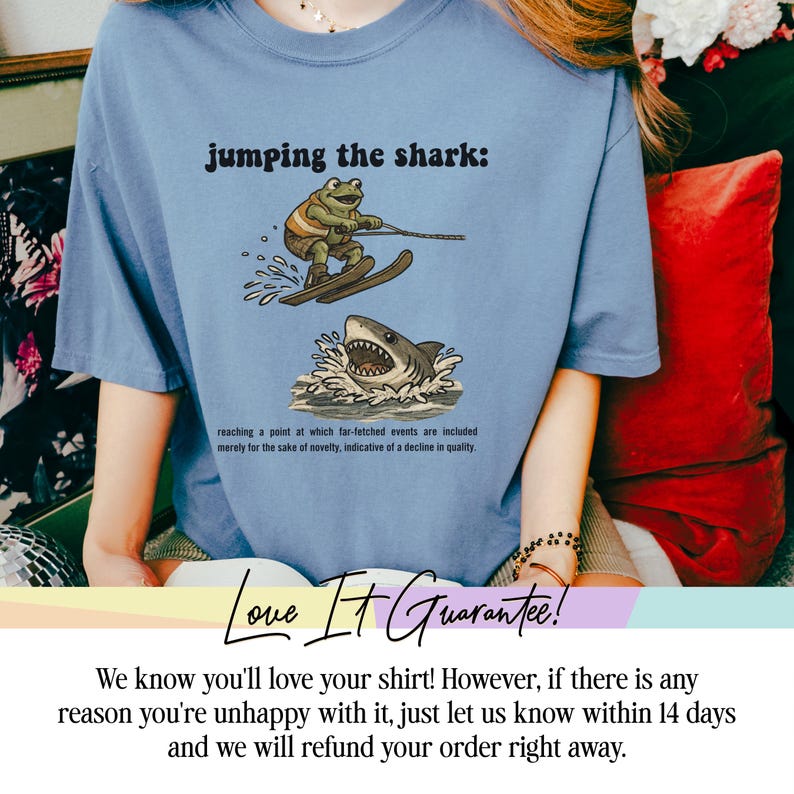 Jumping the Shark Frog Shirt, Frog Lover Gift, Funny Frog Shirt ...