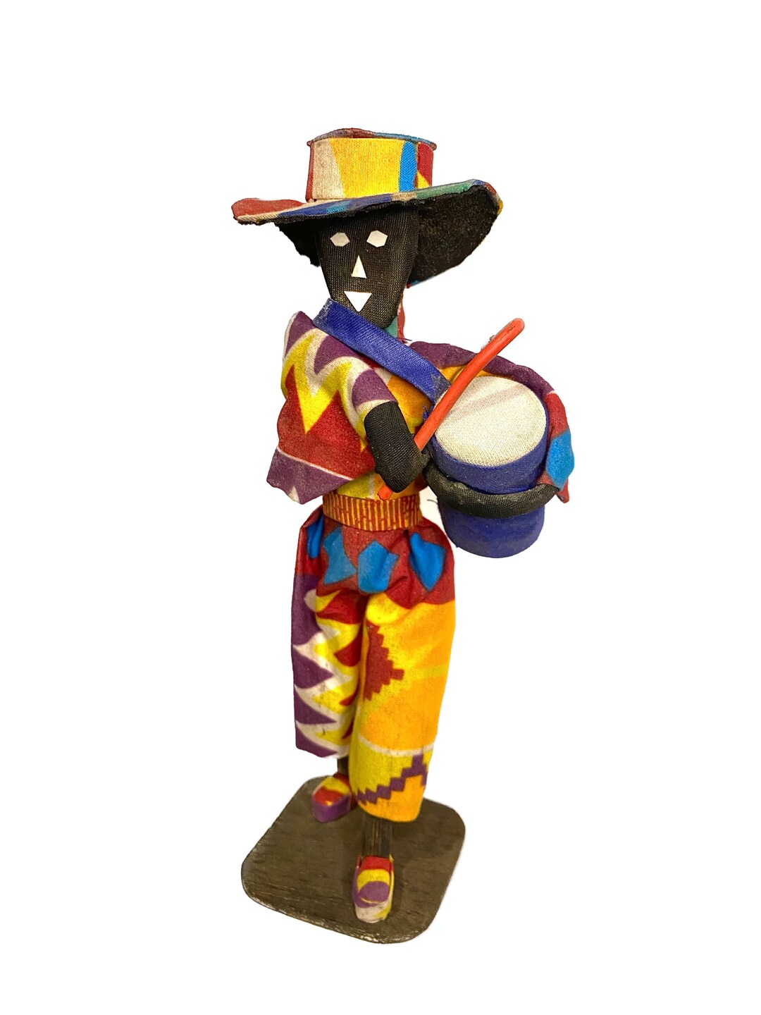 African Drummer Figure,folk Art Sculpture,handmade Tribal Doll,kente ...