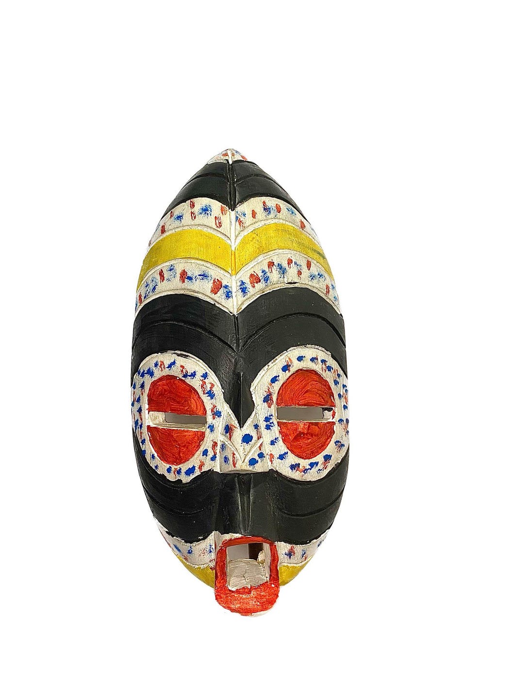 African Grebo Mask Tribal Wall Art From Liberia Hand Carved Wood Red ...