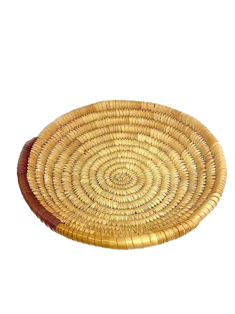 Woven Basket Tray Decor, Natural Fiber Wall Art, Round Handwoven ...