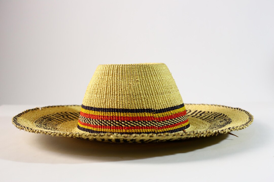African Bolga Straw Hat, Frafra Ghana Sun Hat, Handwoven Wide Brim ...