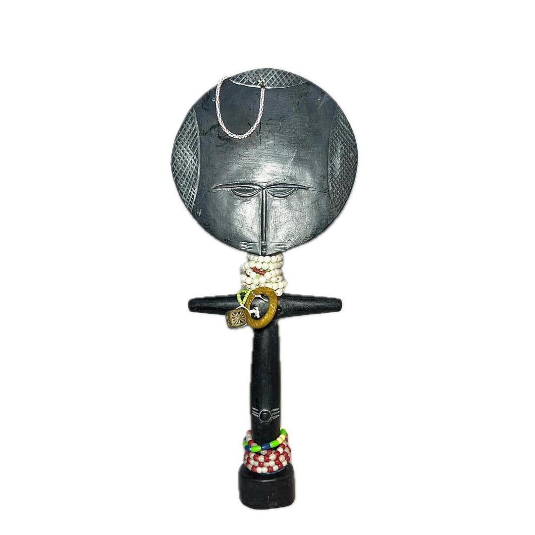 Black African Akuaba Doll Hand Carved Ghana Fertility Figure Beaded ...