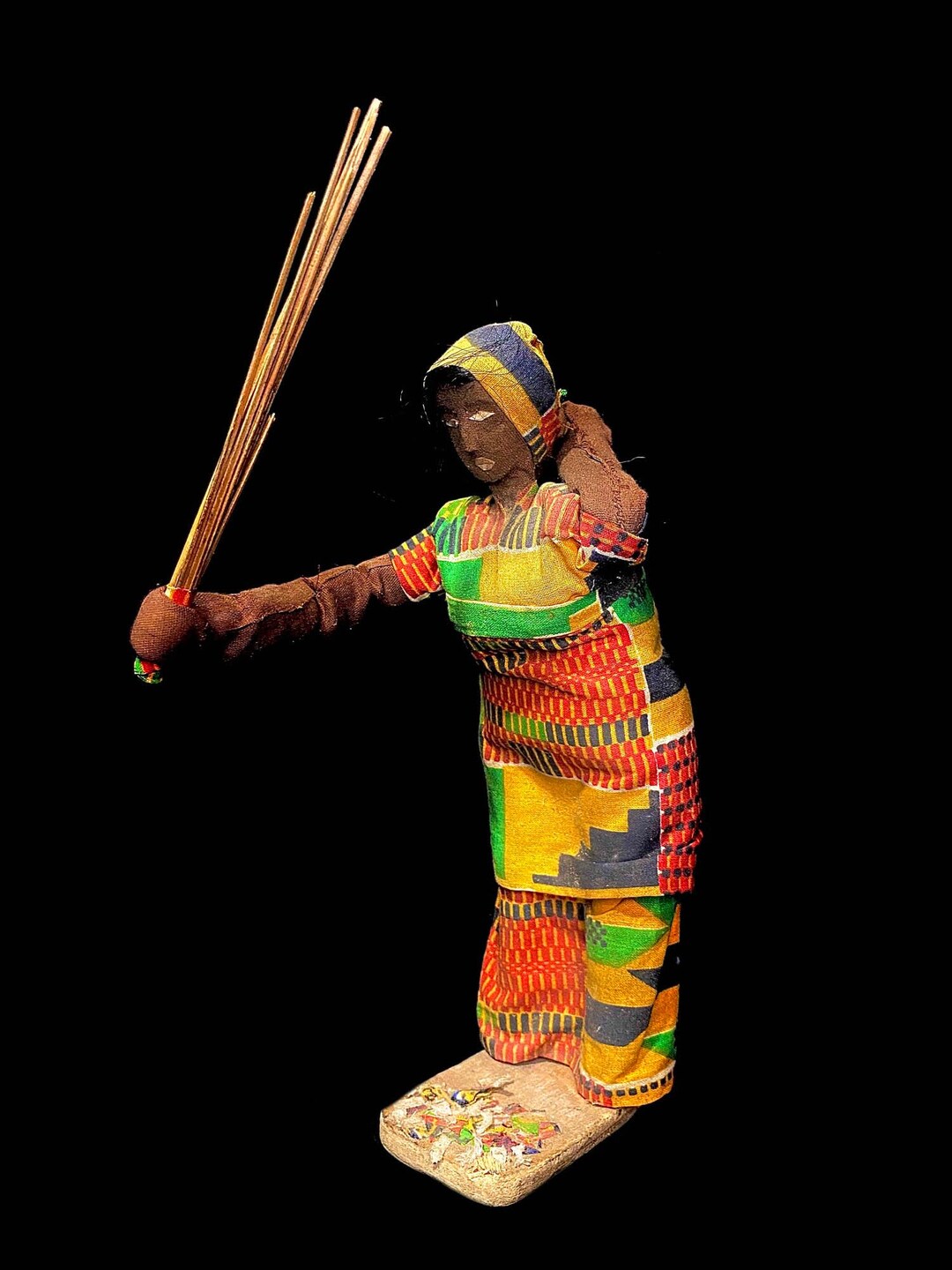 African Woman Figure, Tribal Fabric Doll, Handcrafted Ethnic Sculpture ...