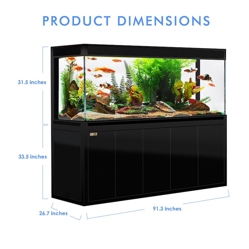 Fish Tank 400 Gallon Tempered Glass Aquarium Black - Etsy