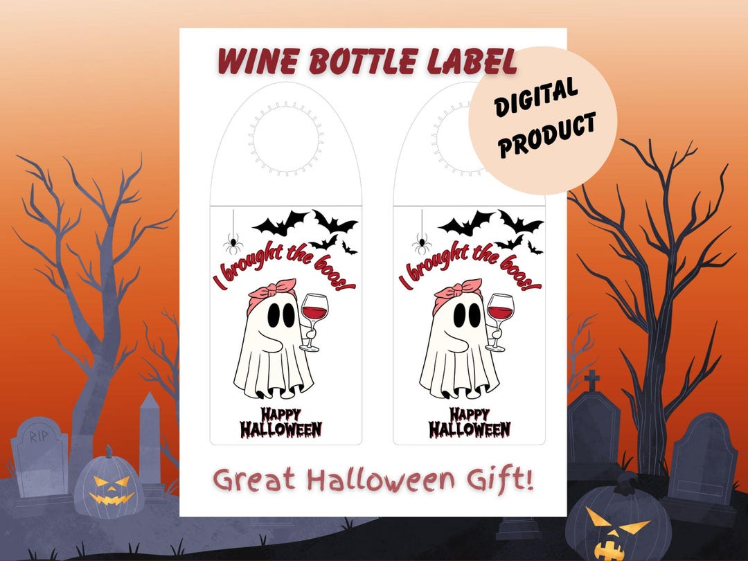 HALLOWEEN PRINTABLE Wine Label - I Brought the Boos! V.2 - Etsy