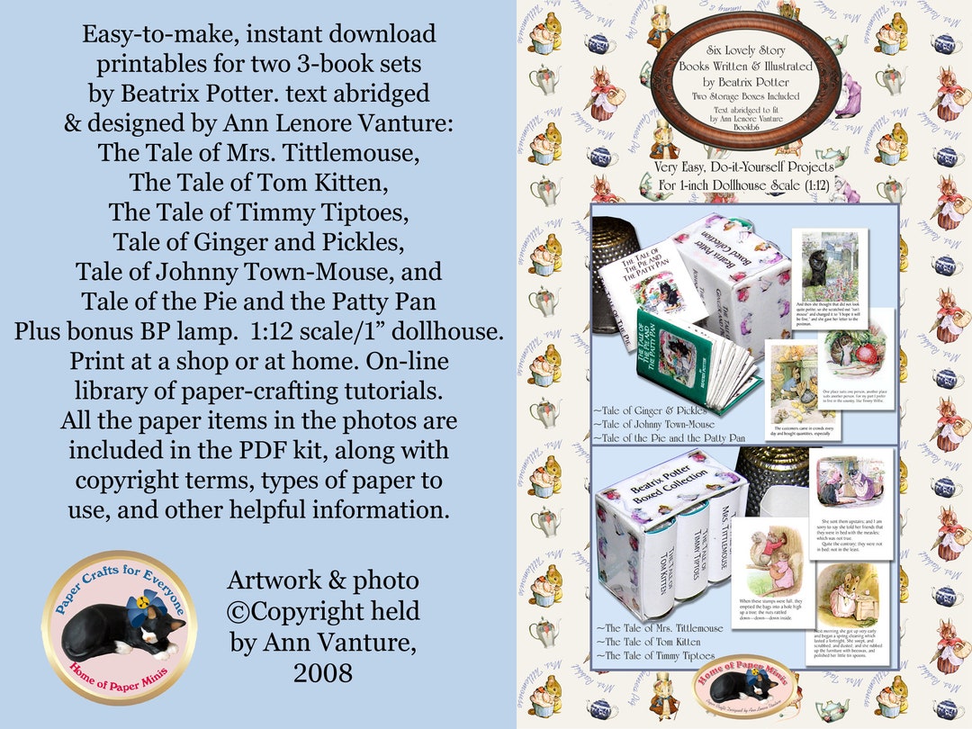 Bookb6 Six Beatrix Potter Books Out of Copyright 1:12 Scale - Etsy