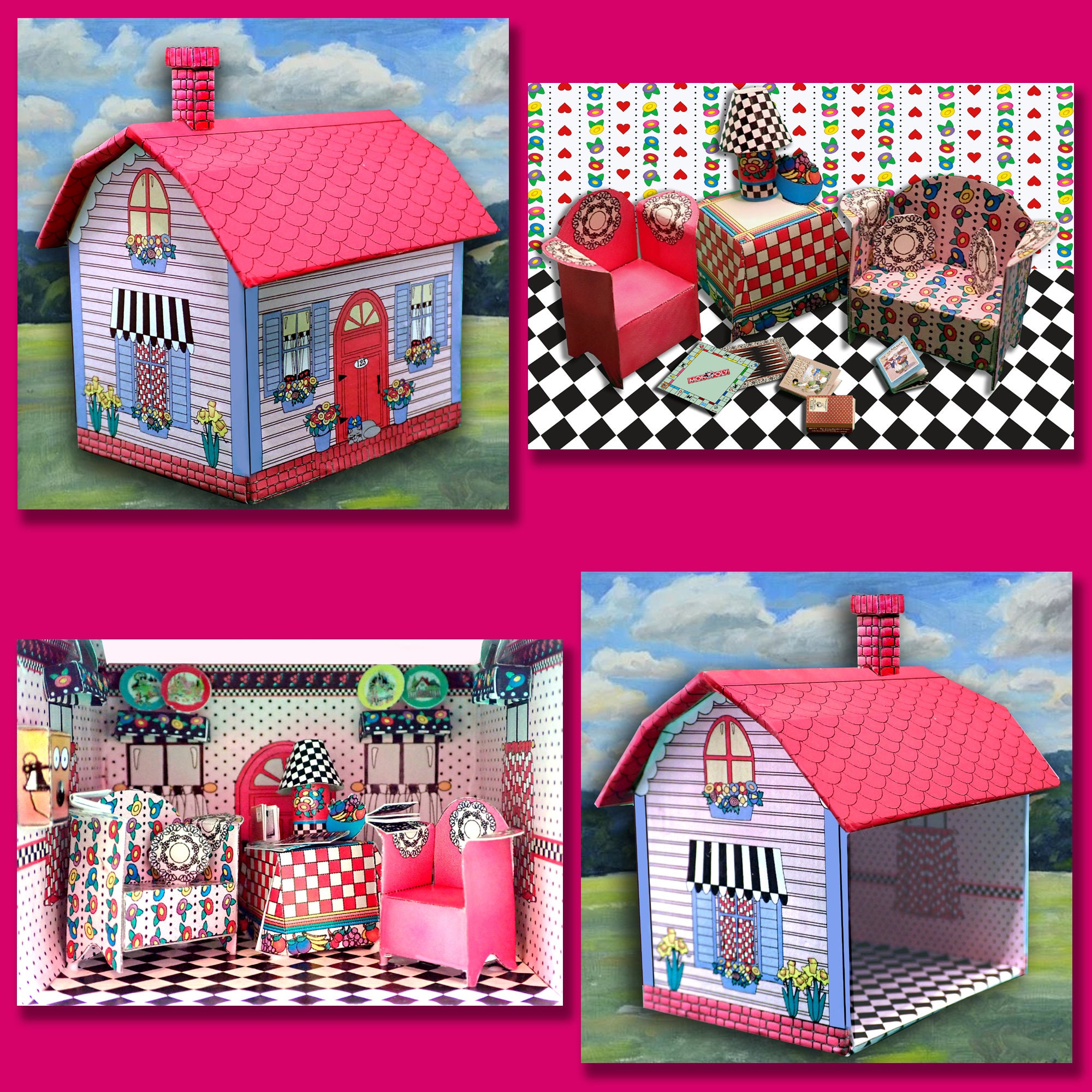 book35-1940-s-style-quarter-inch-scale-cottage-approx-1-48-scale-etsy
