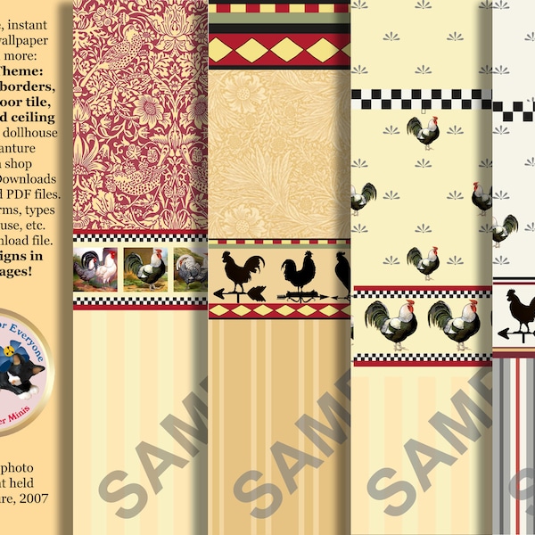 Rooster Wallpaper Border - Etsy