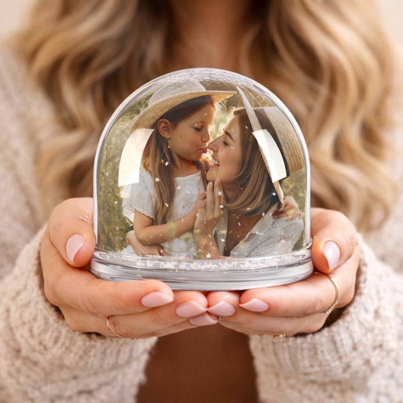 Personalized Photo Snow Globe, Custom Family Picture Keepsake, Mother's ...