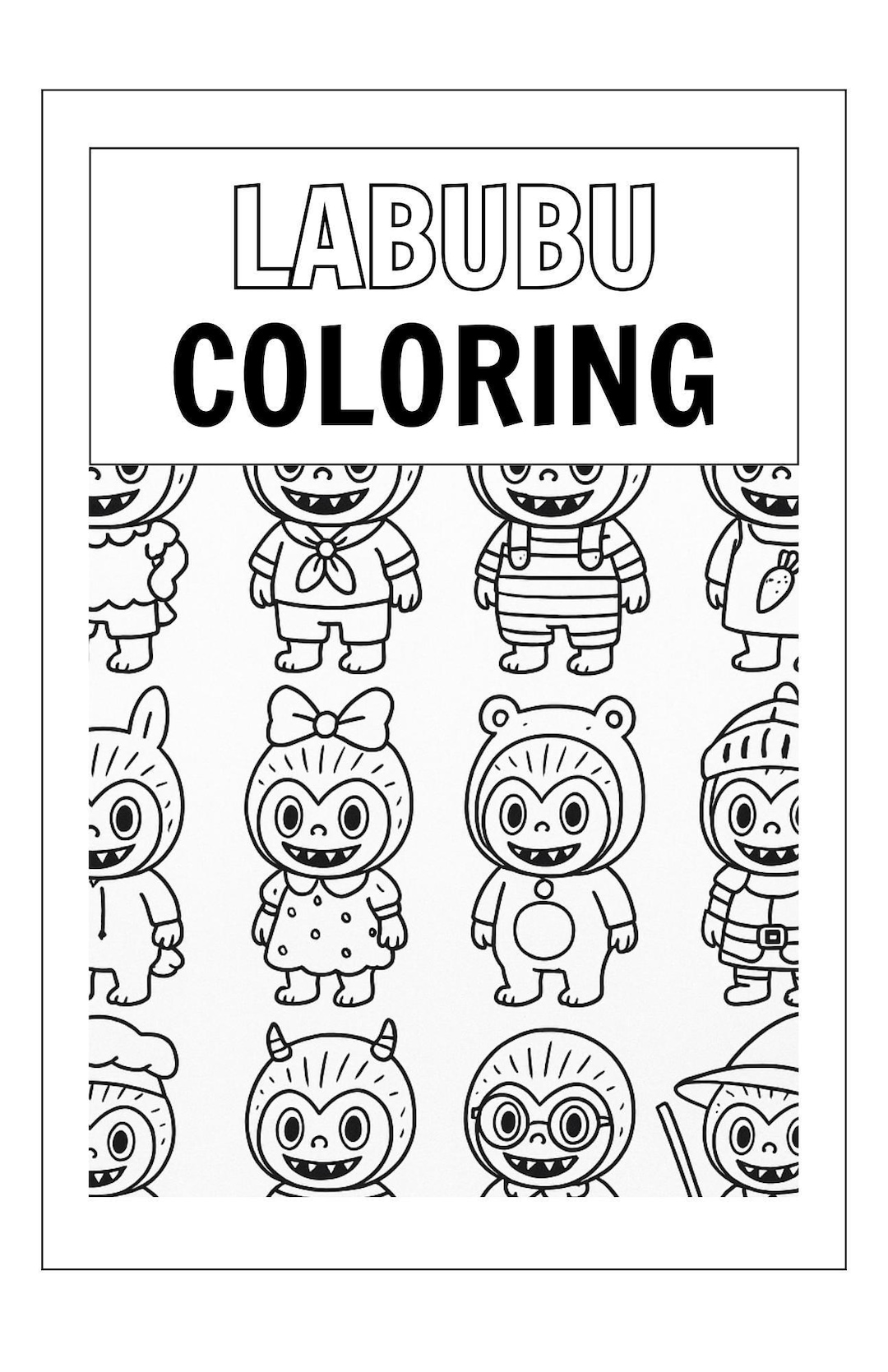 8 Pages Labubu Colouring - Etsy