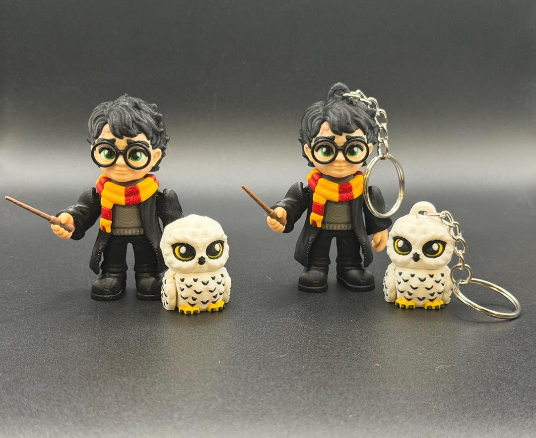 Wizard Boy & Owl Companion Flexi Set | Mini Wizard Figure With Owl ...