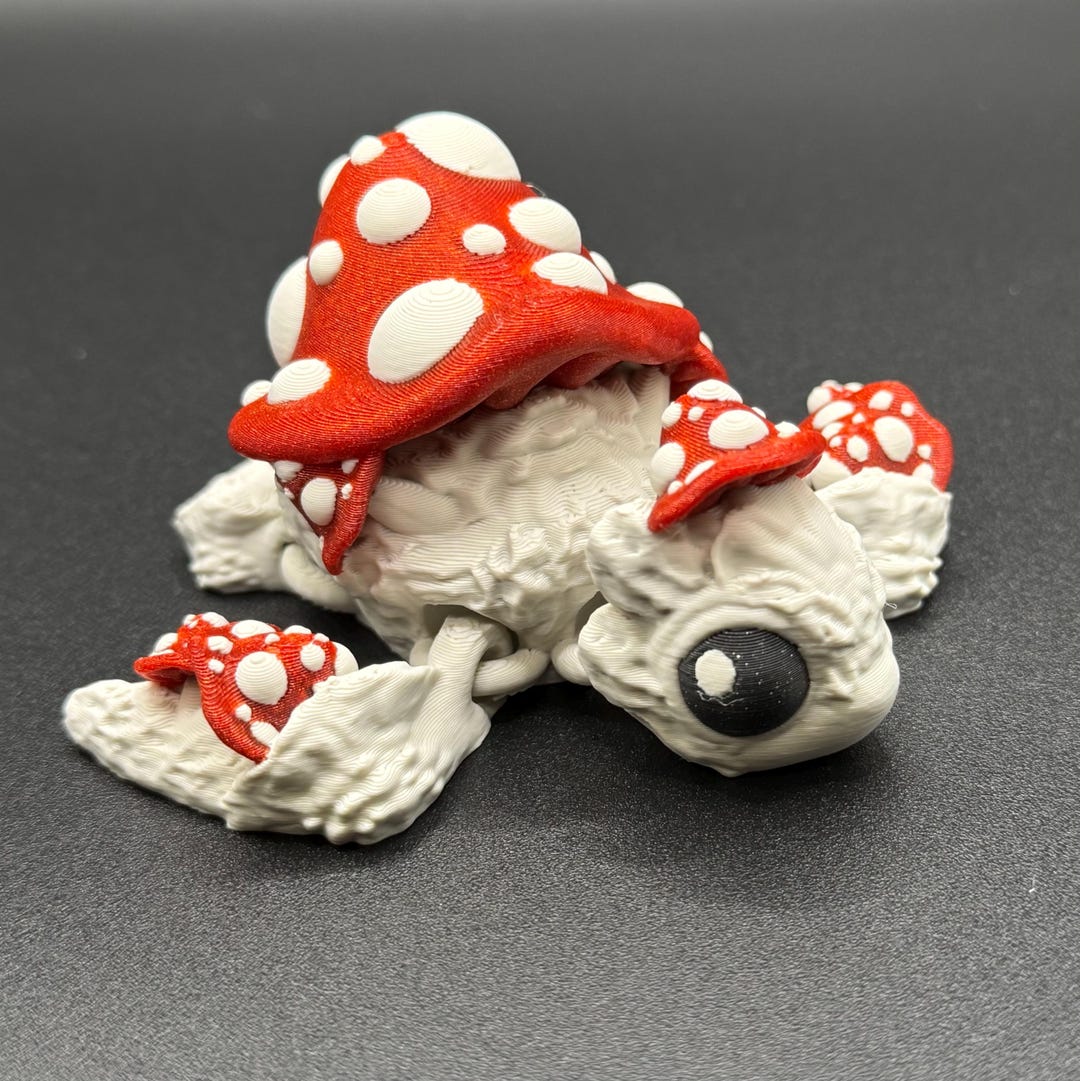 3D Printed Mushroom Turtle – Articulated Fantasy Figurine With ...