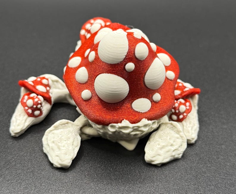 3D Printed Mushroom Turtle – Articulated Fantasy Figurine With ...