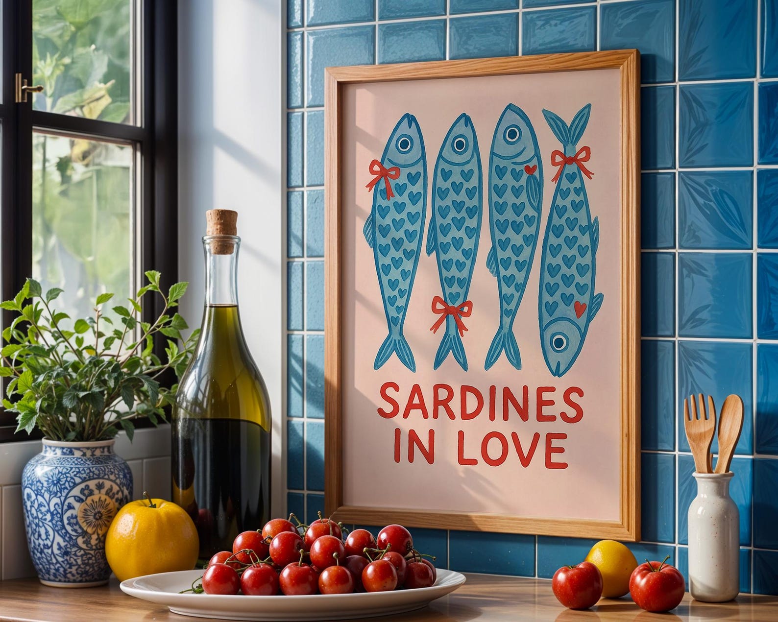 Tinned Fish Trend Wall Art - Sardines in Love, Quirky Printable Poster ...