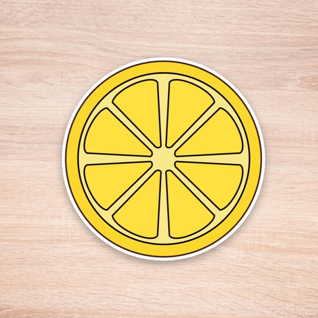 Lemon Slice Vinyl Sticker: Waterproof Decal - Etsy