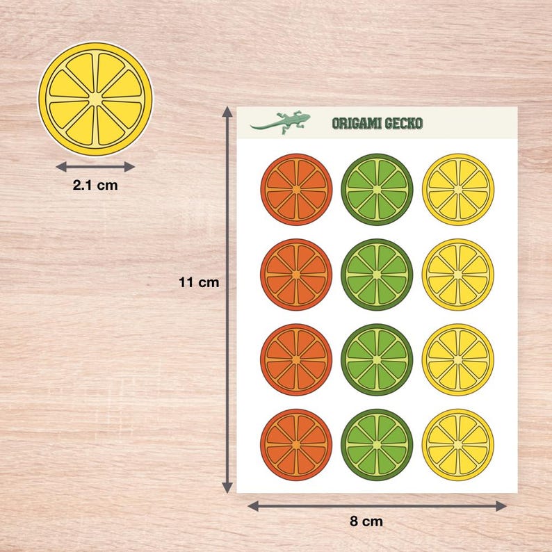 Mixed Citrus Fruit Stickers for Bullet Journals, Diaries and Planners ...