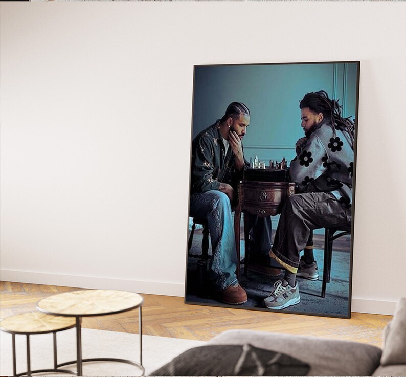 Drake and J Cole First Person Shooter Music Video Chess Match Scene as ...