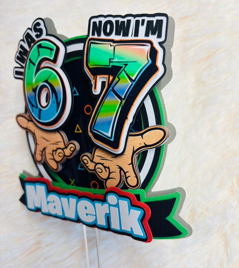 Six Seven (6–7) Meme Cake Topper | Custom 3D Birthday Topper - Etsy