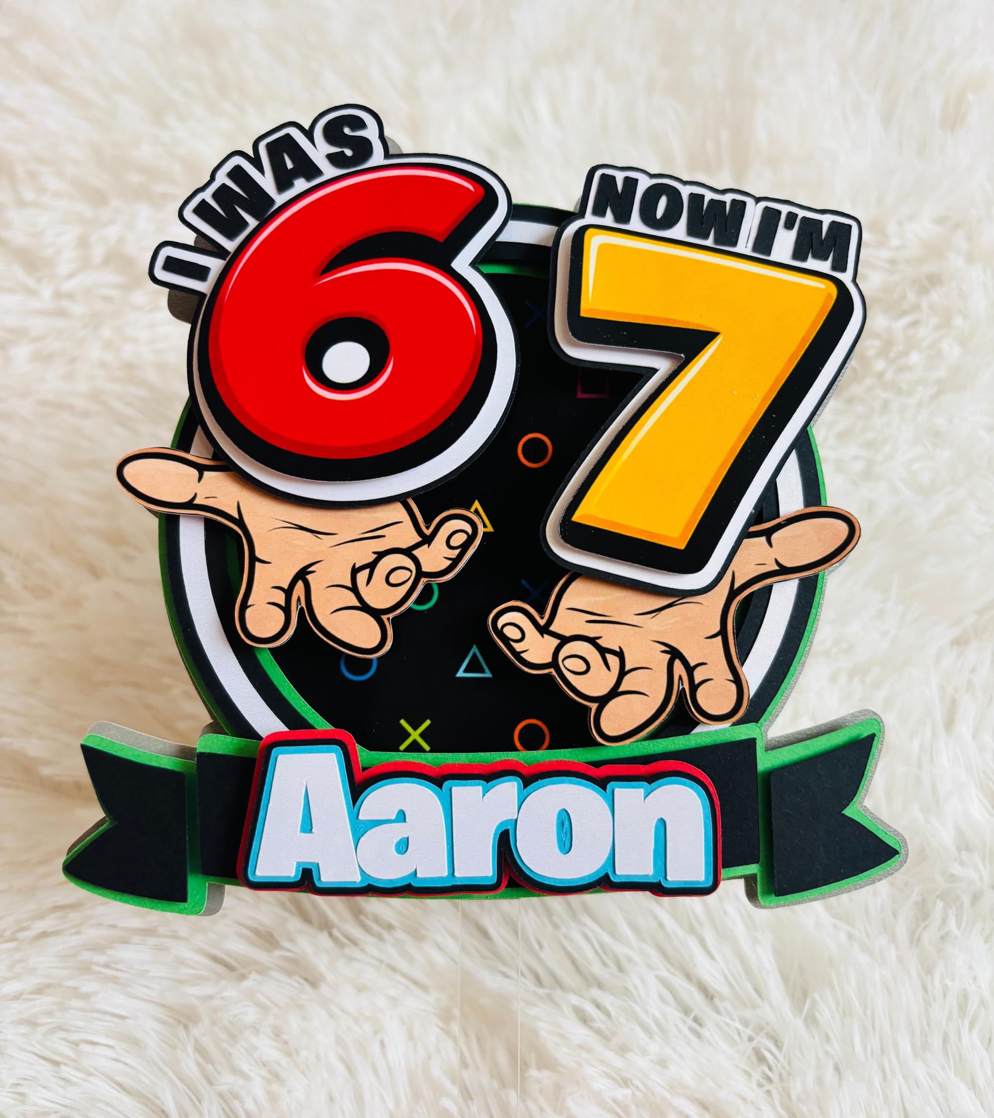 Six Seven Meme Cake Topper | Funny Birthday Cake Decoration | 3D - Etsy