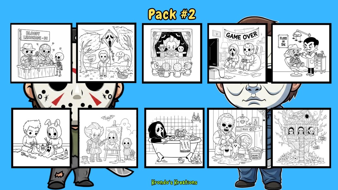 Cutest Serial Killers Pack #2 : Cute and Cozy Coloring Books for Adults ...