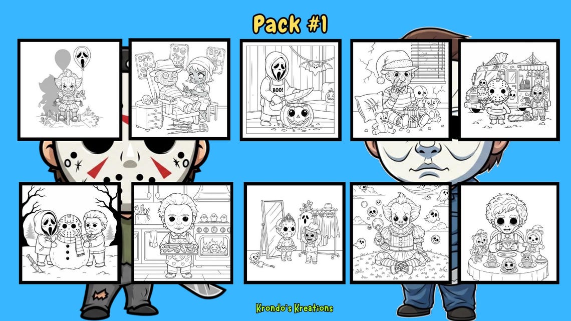 Cutest Serial Killers Pack #2 : Cute and Cozy Coloring Books for Adults ...