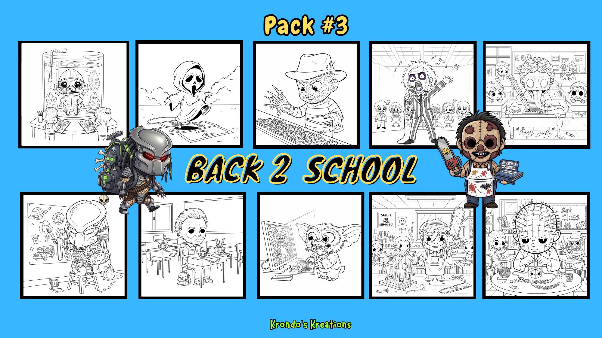 Cutest Monsters Back to School Coloring Book Pack #2 : Cute and Creepy ...