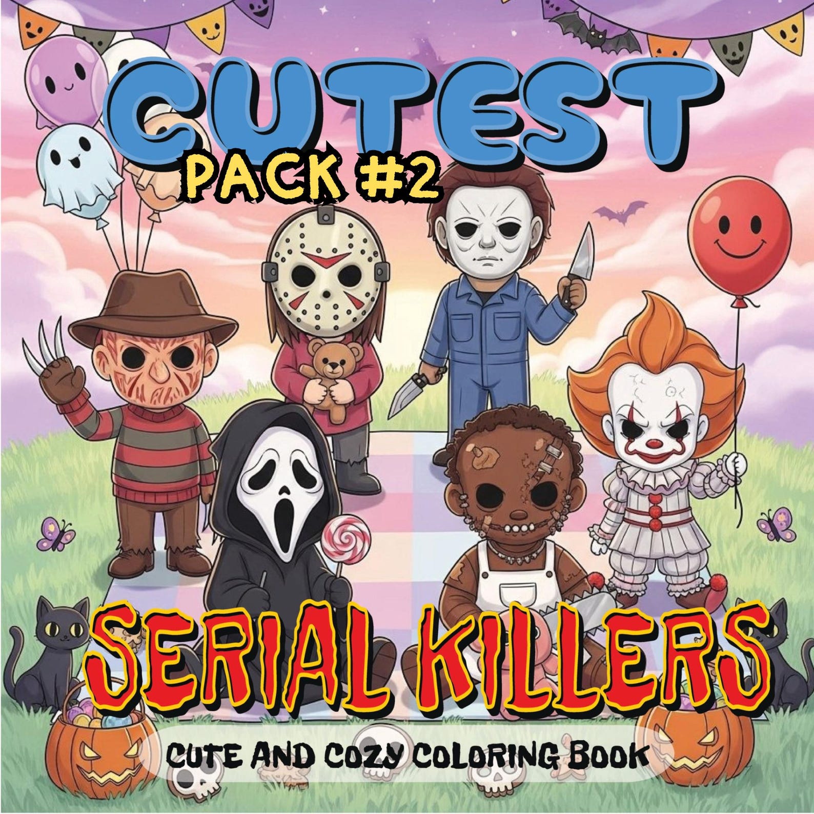 Cutest Serial Killers Pack #2 : Cute and Cozy Coloring Books for Adults ...