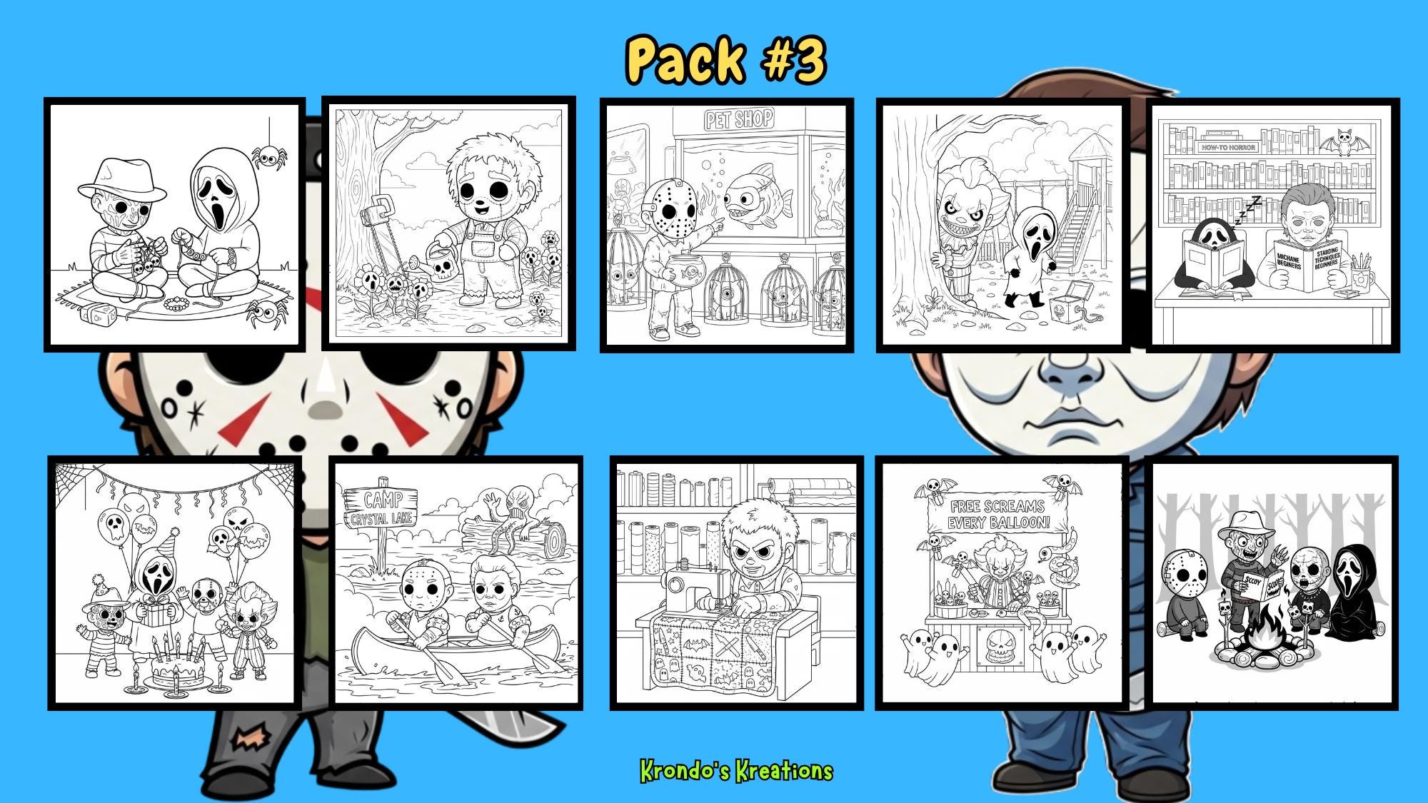 Cutest Serial Killers Pack #2 : Cute and Cozy Coloring Books for Adults ...
