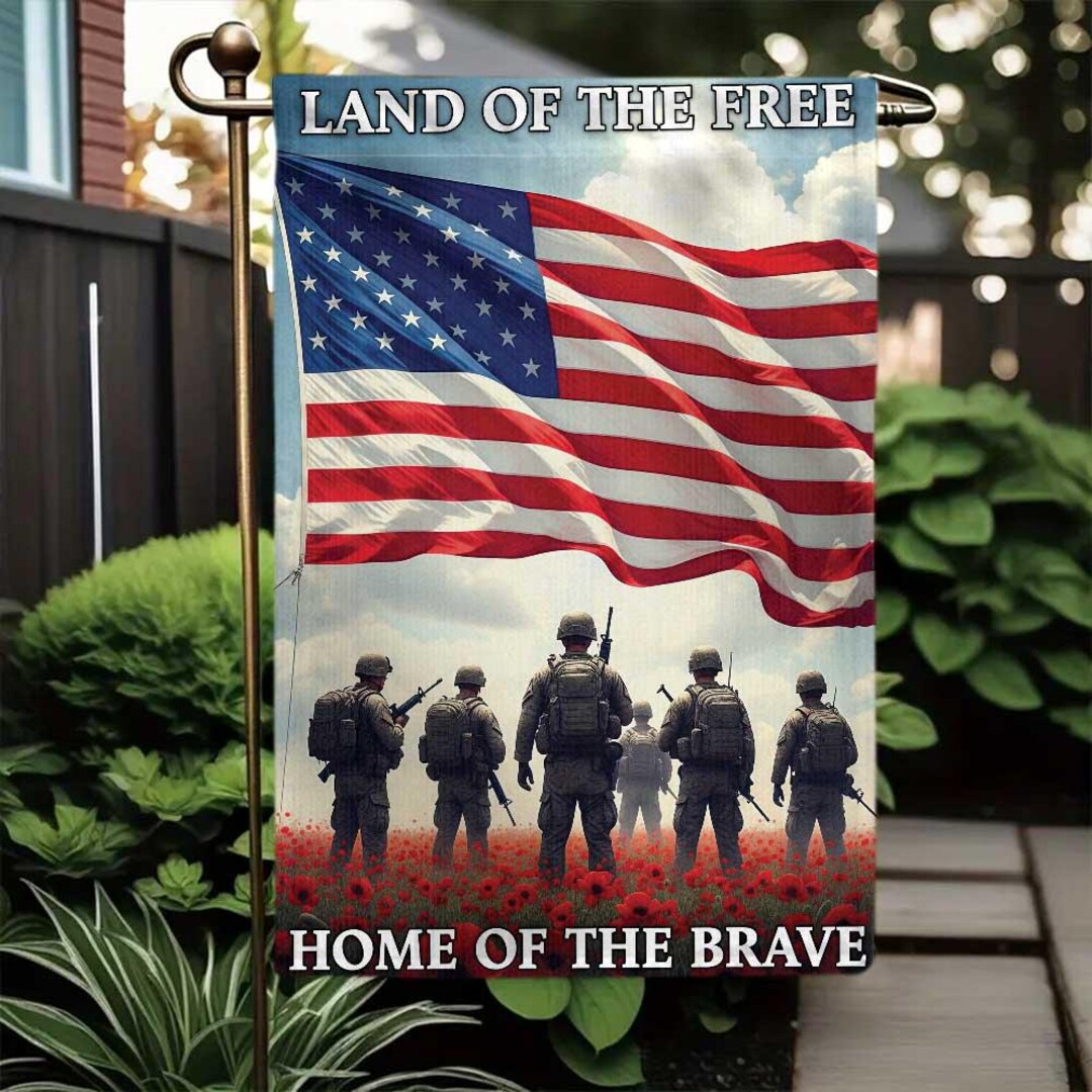 Land of the Free Home of the Brave Flag – Patriotic Garden Flag With ...